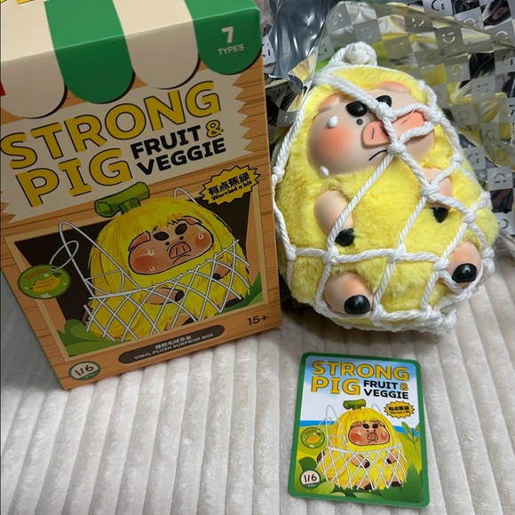 Miniso | Toys | Banana Strong Pig Fruit Veggie Plush Box Opened To ...